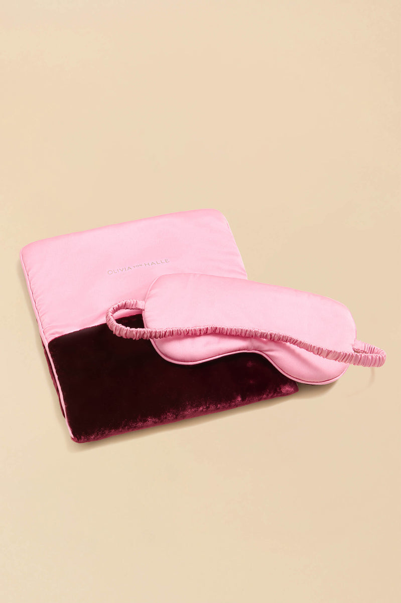 Audrey Claret Red Eye Mask in Silk Velvet | Olivia von Halle
