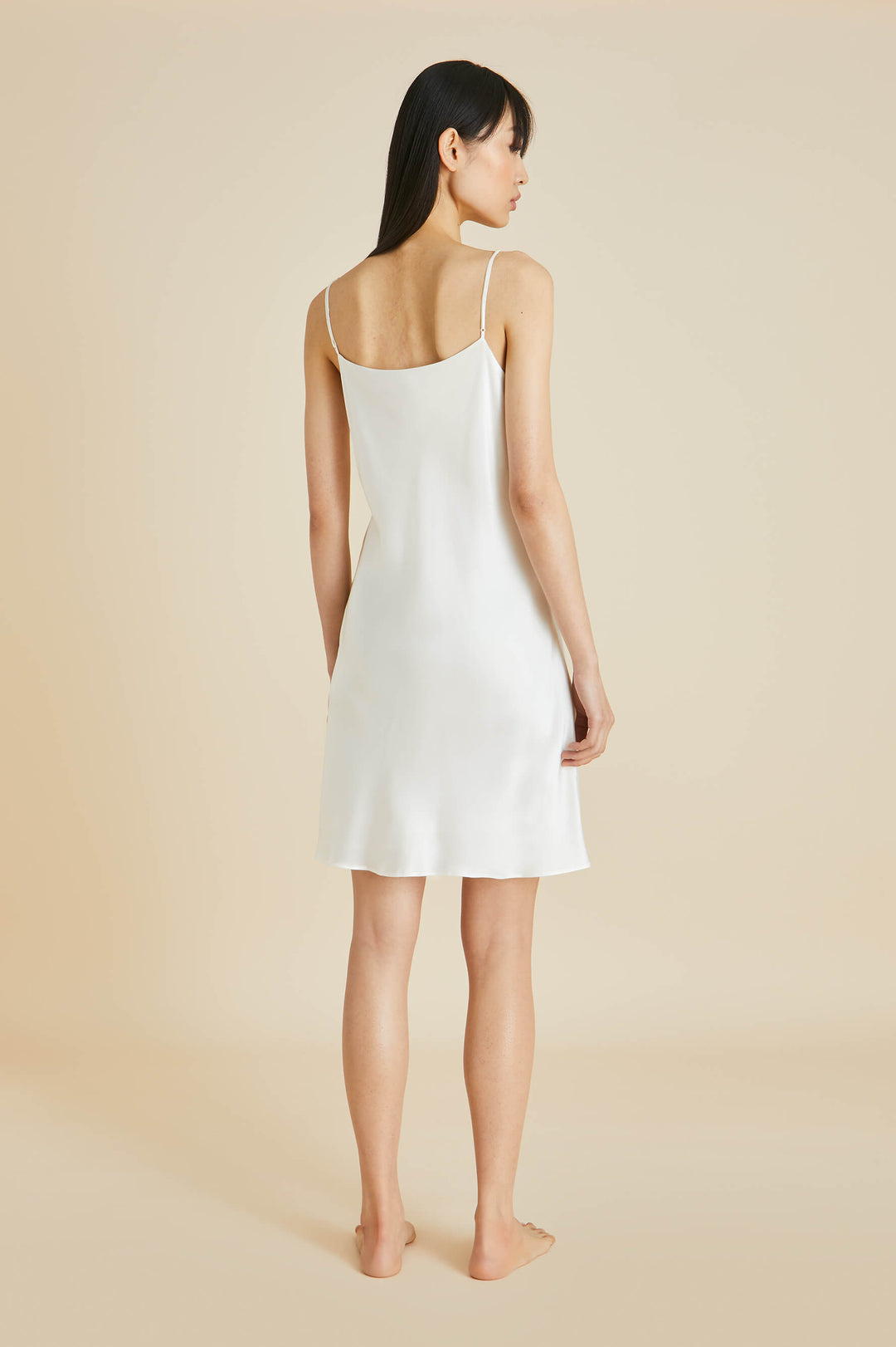 Venus Ivory Slip Dress in Silk Satin | Olivia von Halle