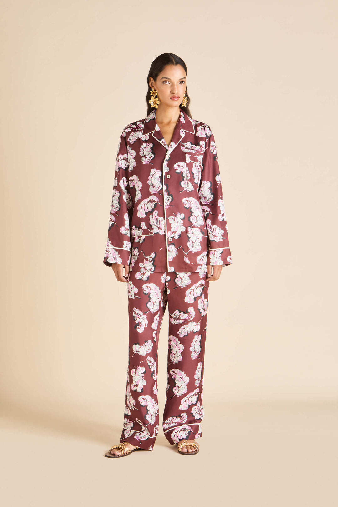 Olivia von Halle | Printed Silk Luxury Pyjamas
