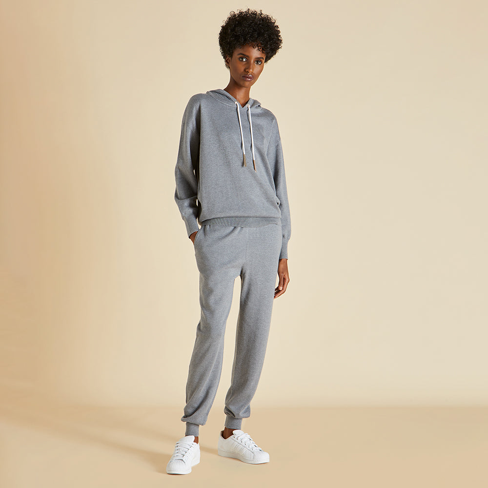 Gia London Grey Tracksuit in Silk-Cashmere | Olivia von Halle