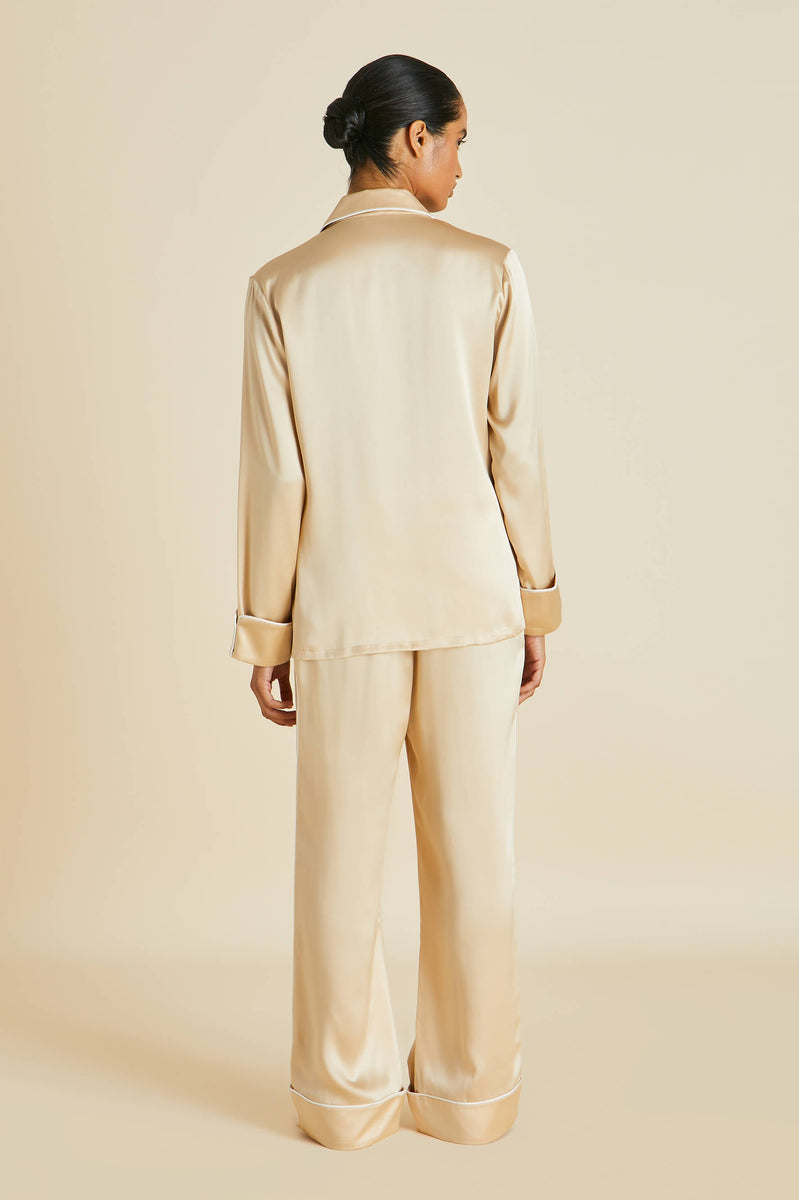 Olivia von Halle | Coco Caramel Silk Satin Pyjamas